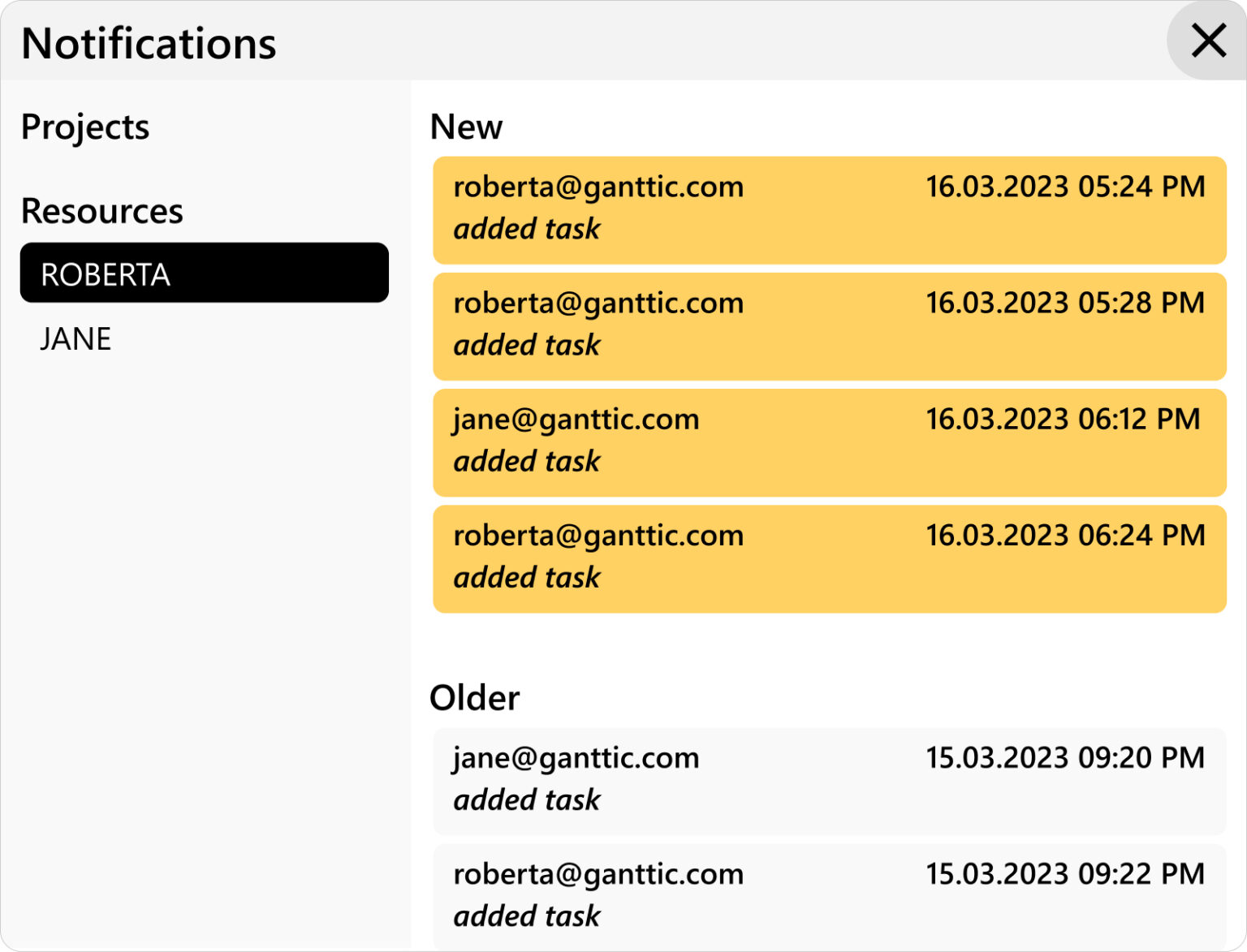 Ganttic Update Spring 2023: Time Machine and Notifications - Ganttic